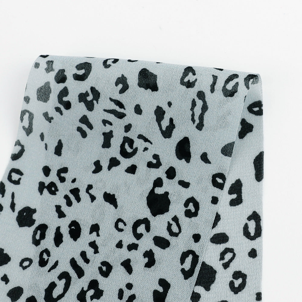 Leopard Viscose Georgette - Misty Blue – The Fabric Store