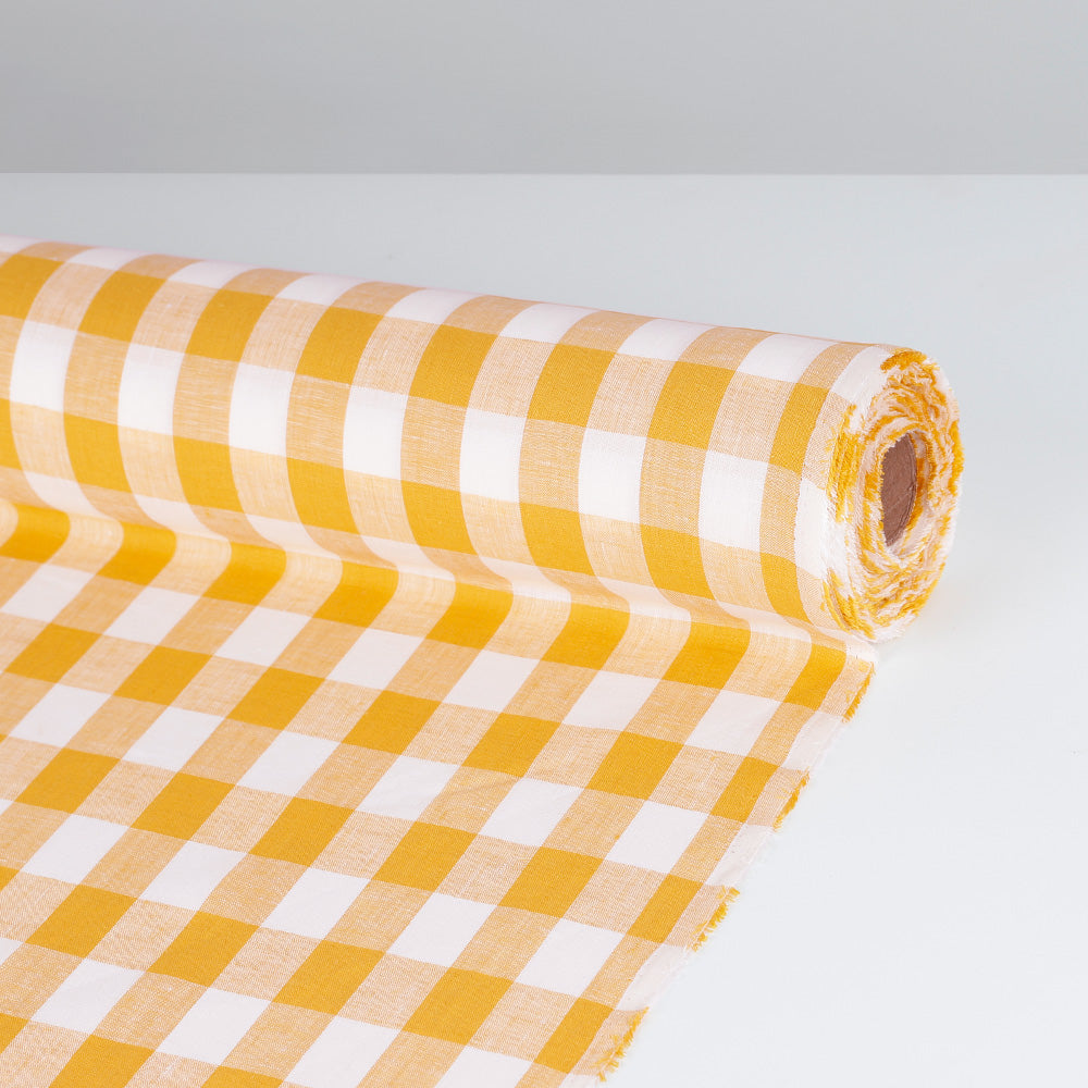 Bold Gingham Linen - Canary – The Fabric Store
