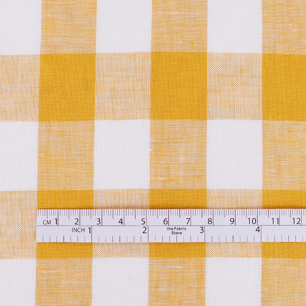 Bold Gingham Linen - Canary – The Fabric Store