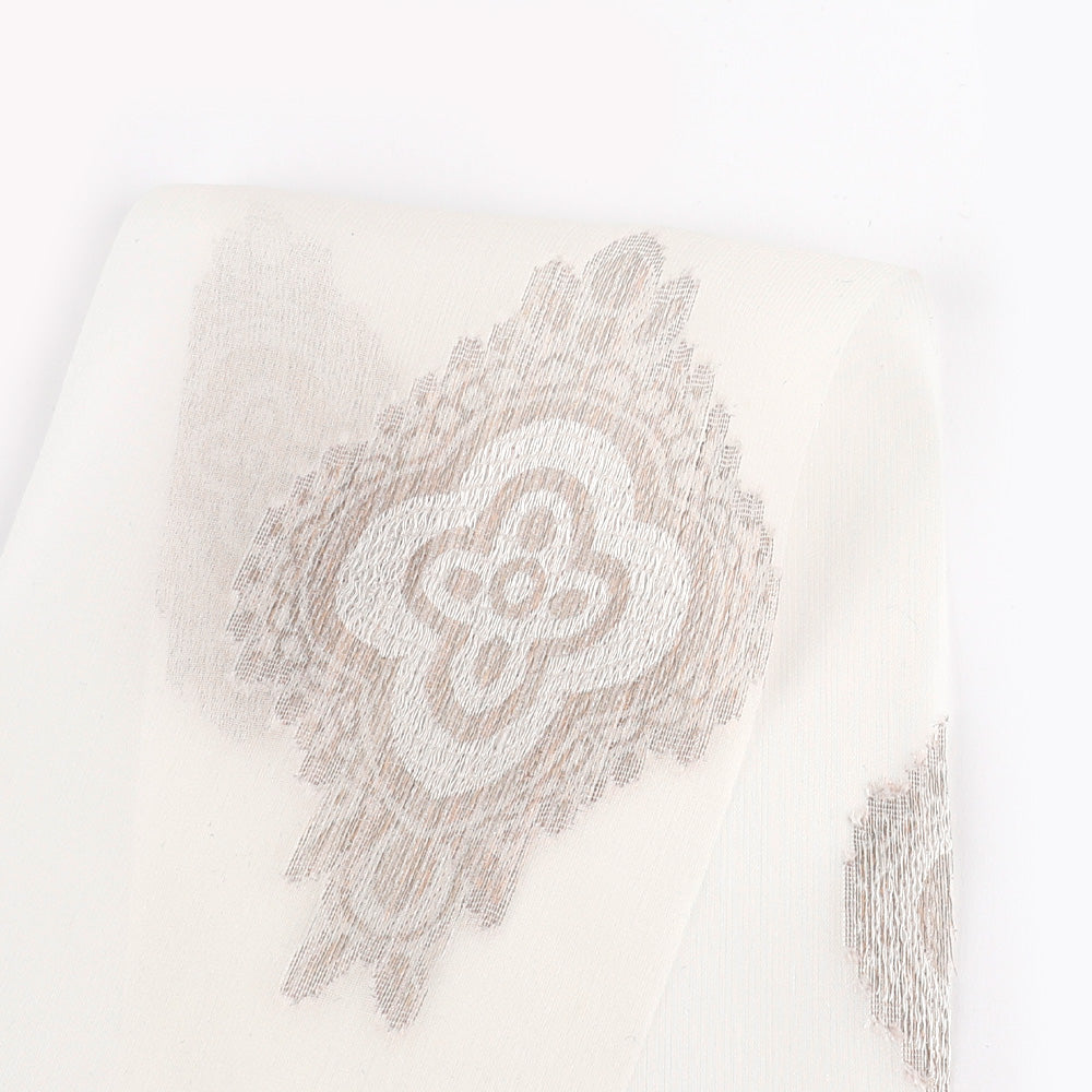 Large Metallic Motif Silk - Ivory (remnant) – The Fabric Store